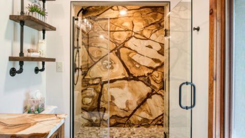 Stunning Stone Walk-In Shower • Excel Remodeling
